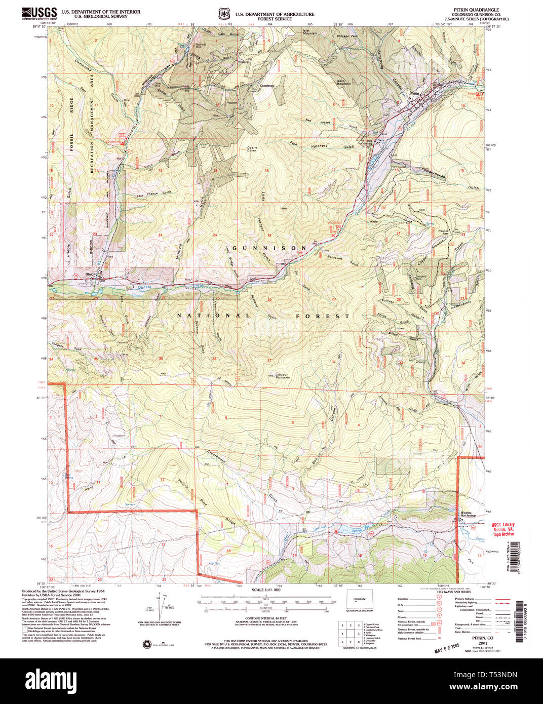 Pitkin colorado map hi-res stock photography and images - Alamy