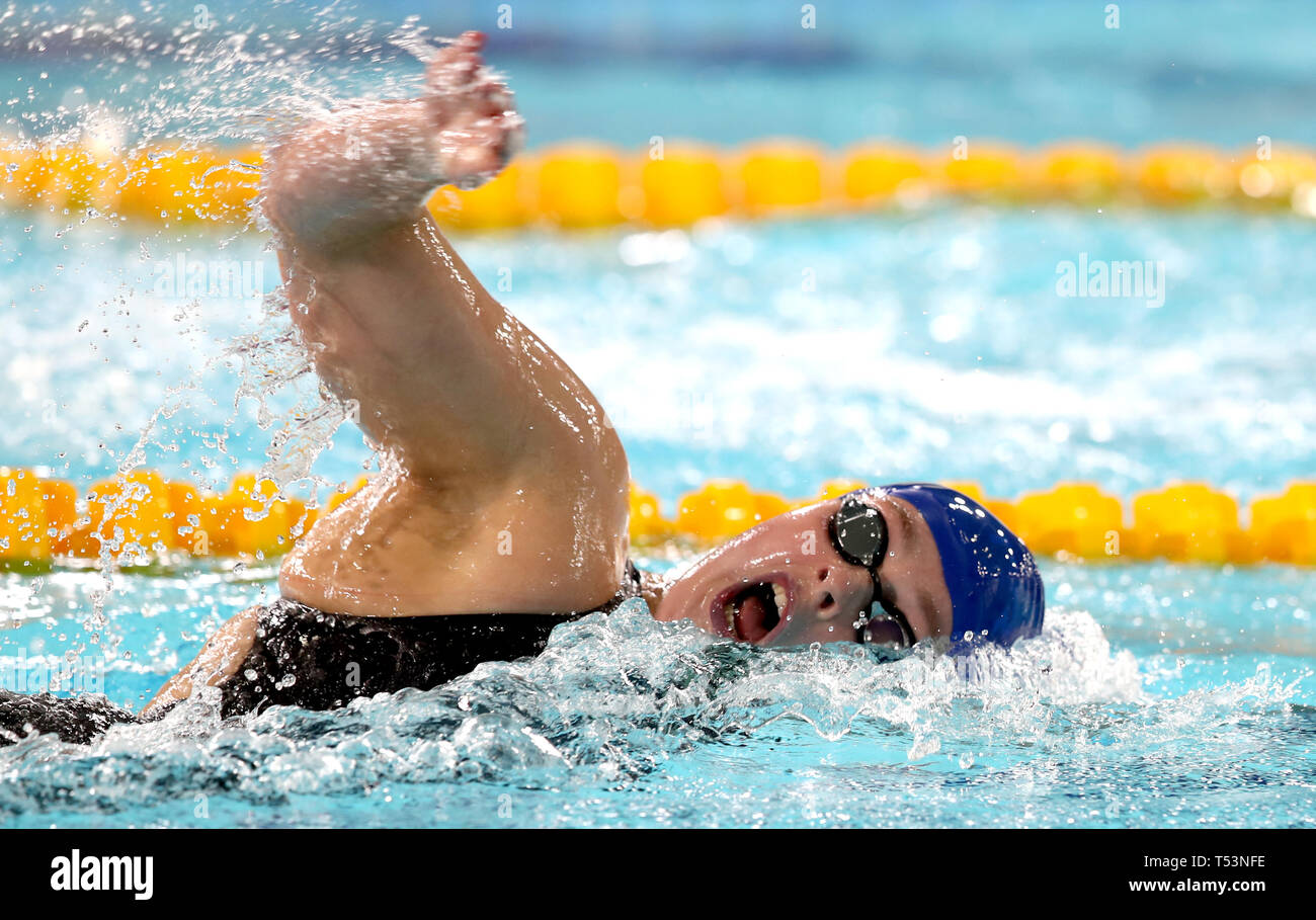 Holly Hibbott in the final of the Womens Open 400m Freestyle during day ...
