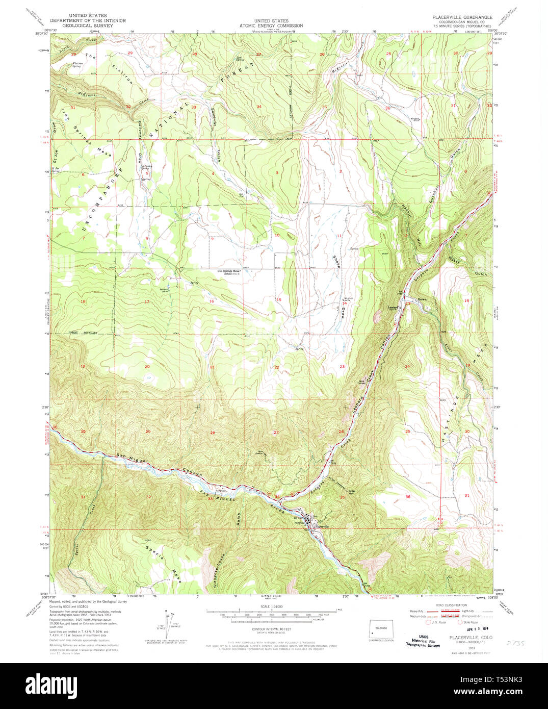 Placerville colorado map hi-res stock photography and images - Alamy