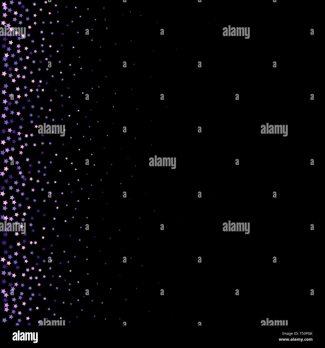 Violet particles falling on transparent background, horizontal ...
