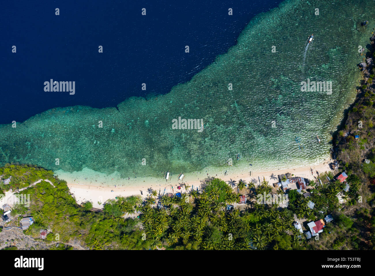 Aerial view of Hermits Cove Beach,Aloguinsan,Cebu,Philippines Stock ...