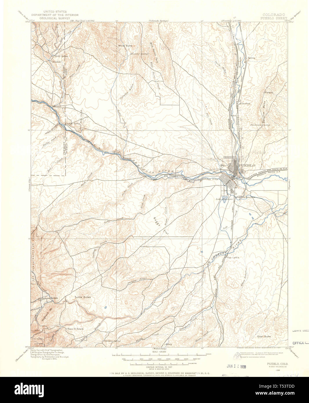 Map of pueblo colorado hi-res stock photography and images - Alamy