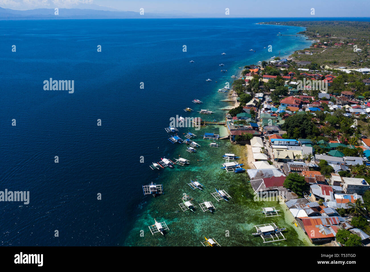 Overhead view of Panagsama,Moalboal,Cebu.Panagsama is well known for ...