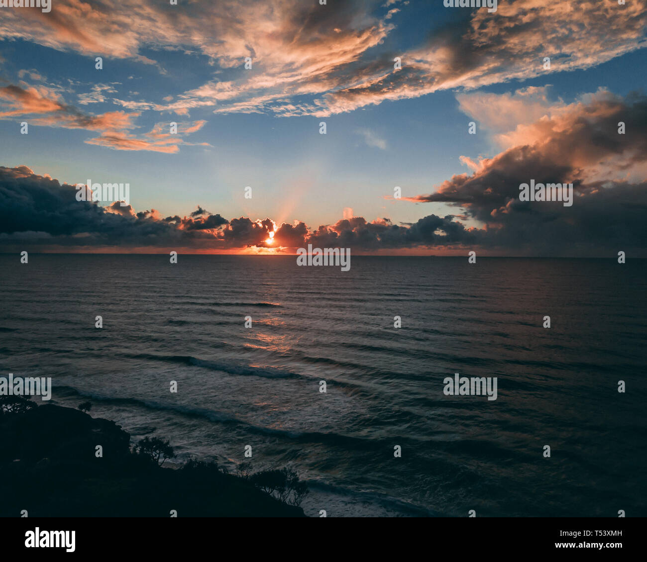 Aerial sunrise over ocean waves hi-res stock photography and images - Alamy
