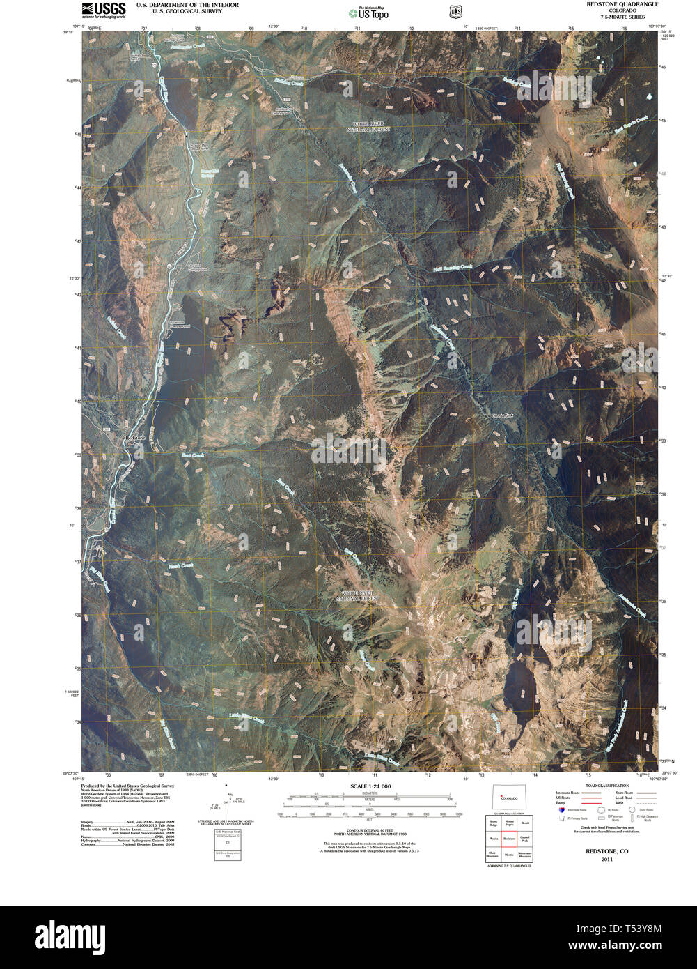 Redstone colorado map hi-res stock photography and images - Alamy