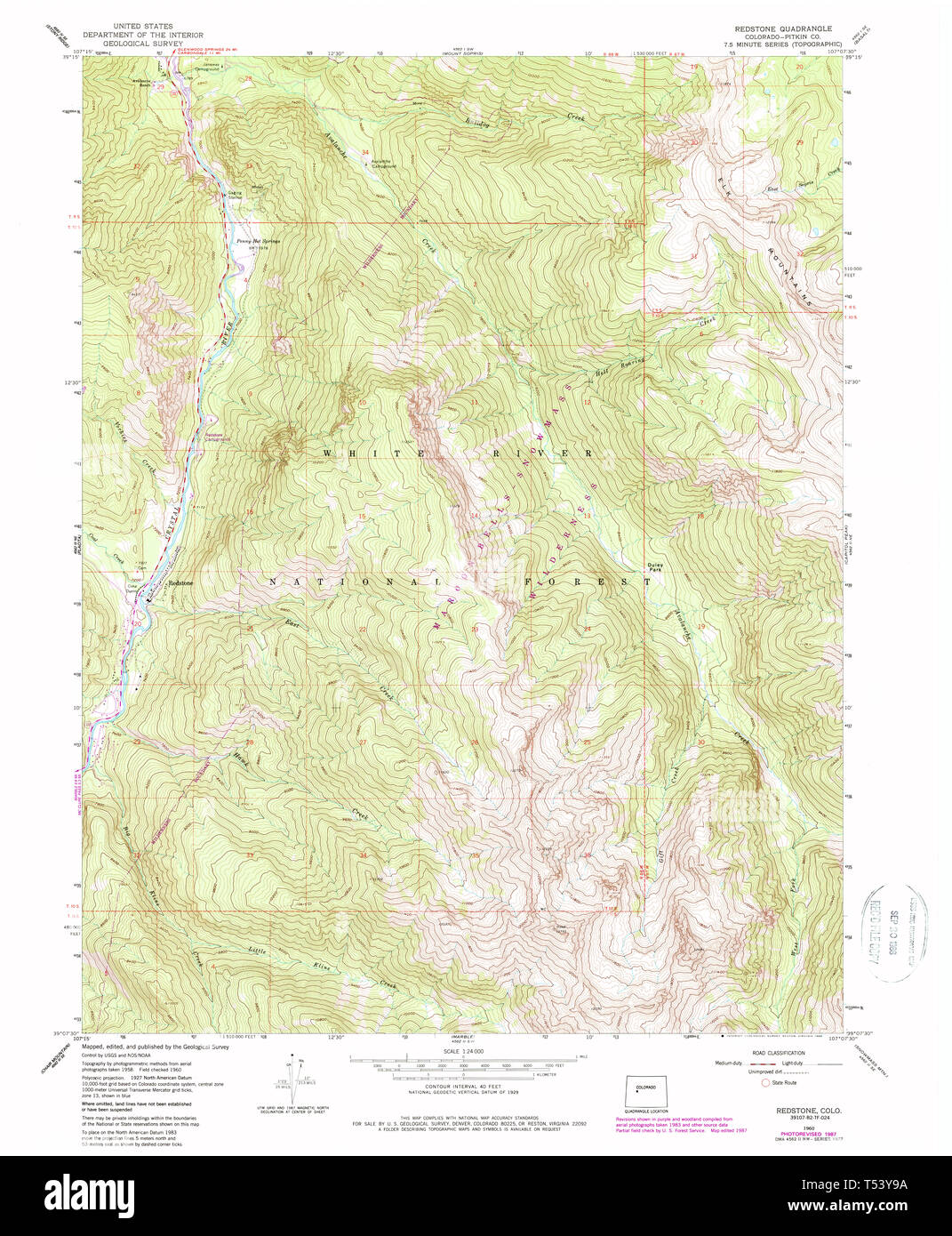 Map of redstone colorado Cut Out Stock Images & Pictures - Alamy