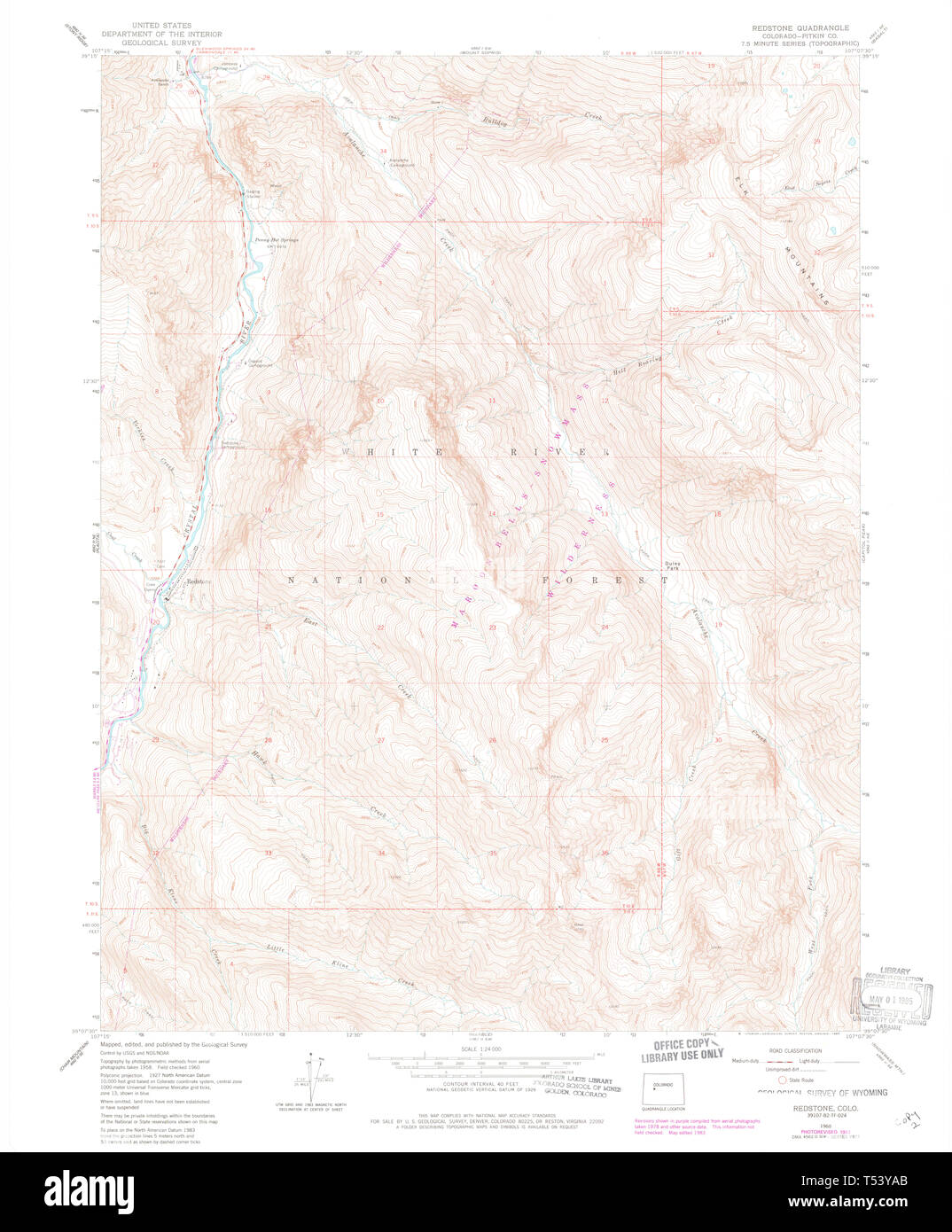 Map of redstone colorado Cut Out Stock Images & Pictures - Alamy