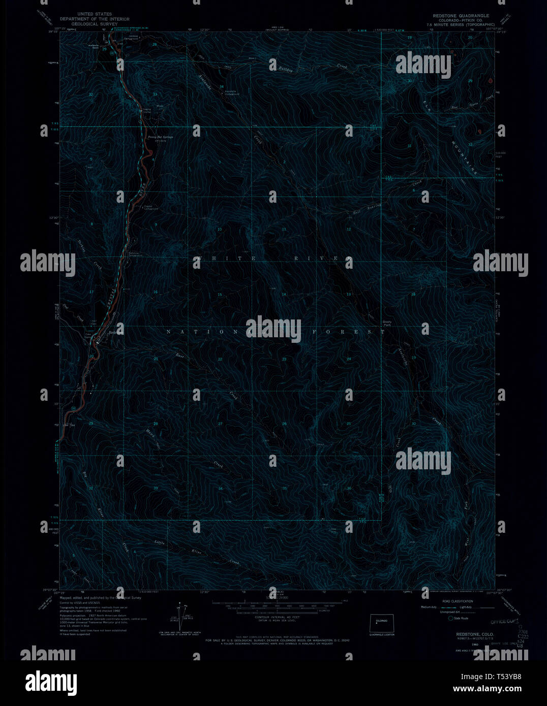 Map of redstone colorado hi-res stock photography and images - Alamy