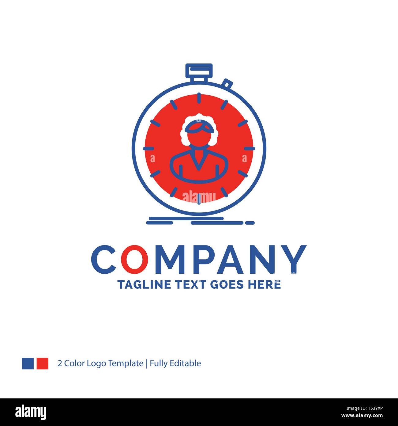 Company Name Logo Design For fast, speed, stopwatch, timer, girl. Blue ...
