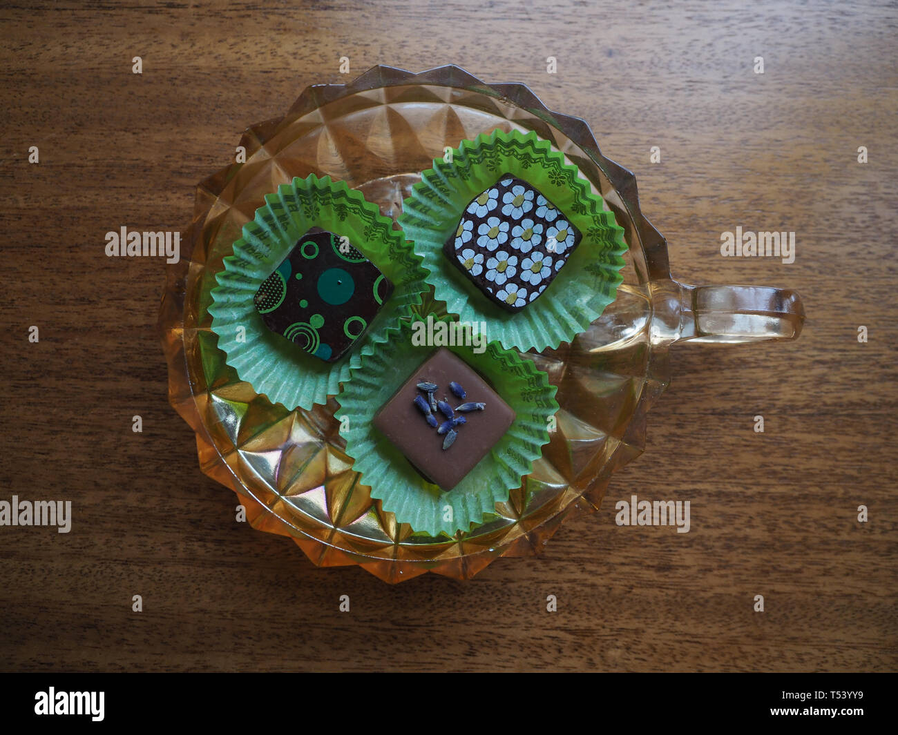 Table of chocolate wrappers hi-res stock photography and images - Alamy