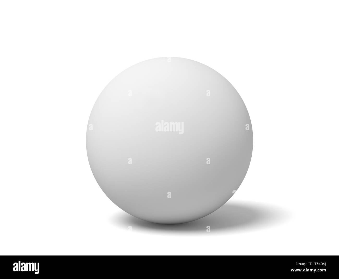 3d close-up rendering of white ping pong ball on white background Stock ...