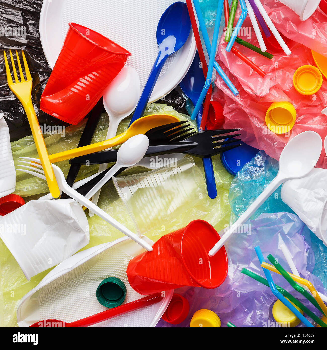 Plastic rubbish background. Plastic recycling concept Stock Photo - Alamy