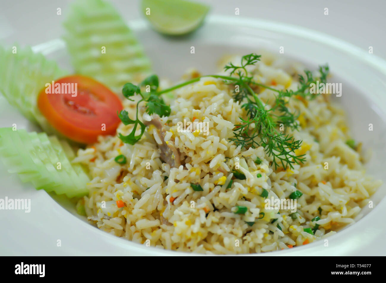 stir-fried rice with pork and vegetable,Thai food Stock Photo - Alamy