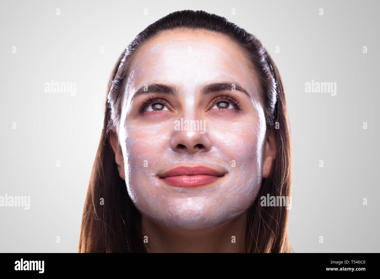 Beauty mask closeup smiling hi-res stock photography and images - Alamy