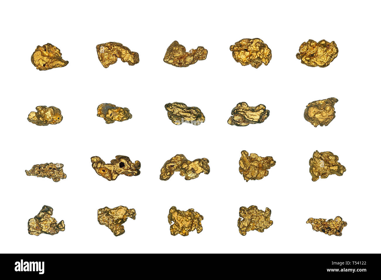 Plank of cut gold nuggets on a white background Stock Photo - Alamy
