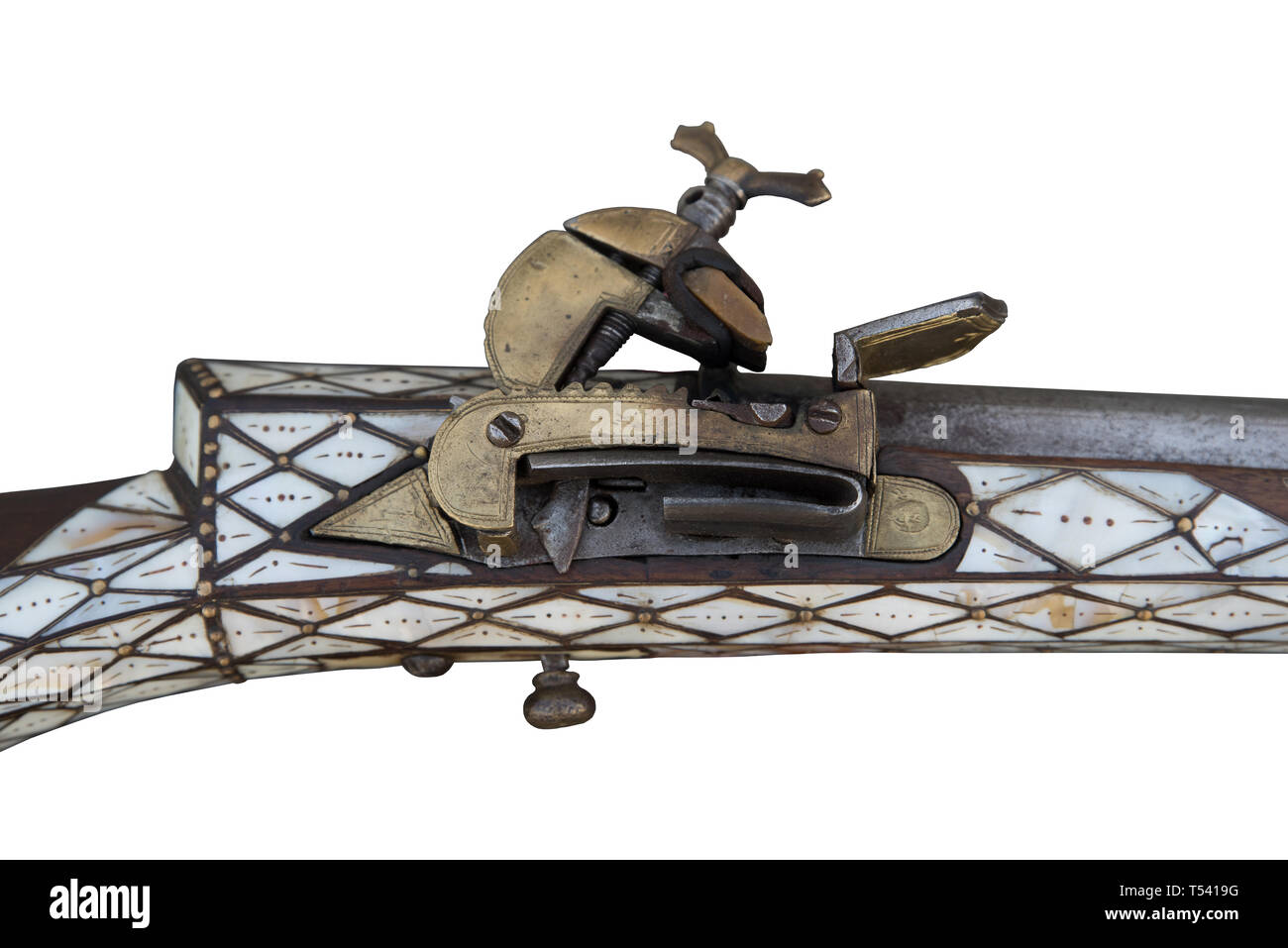 Old flintlock rifle on a white background Stock Photo - Alamy