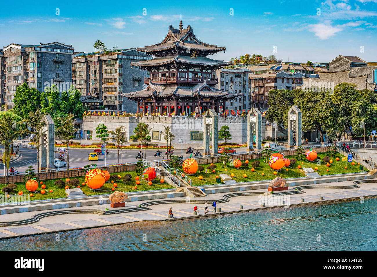 GUILIN, CHINA - NOVEMBER 01: View of a traditional Chinese temple ...