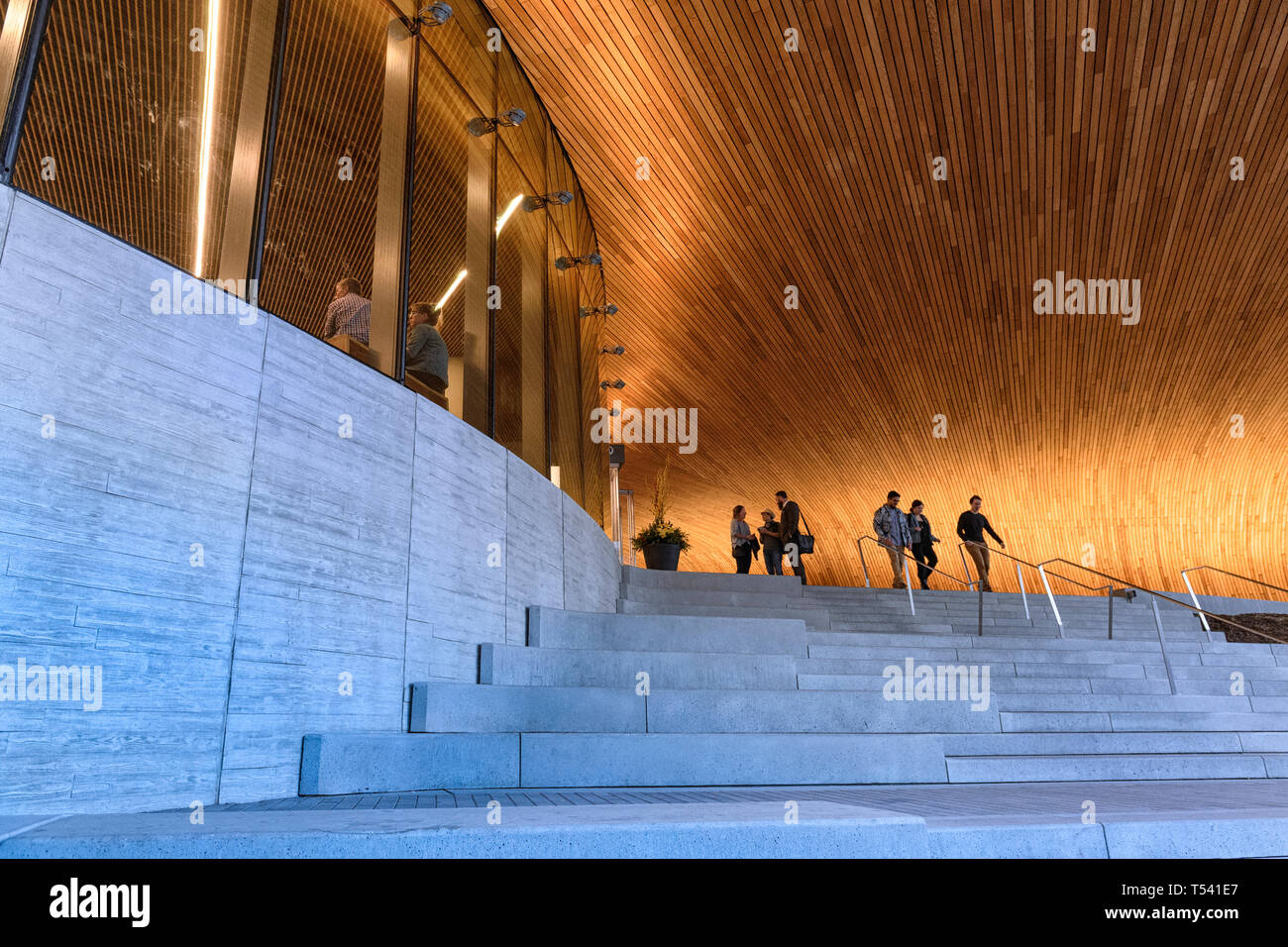 West stairs to the main entrance of the Calgary Central Library, also ...