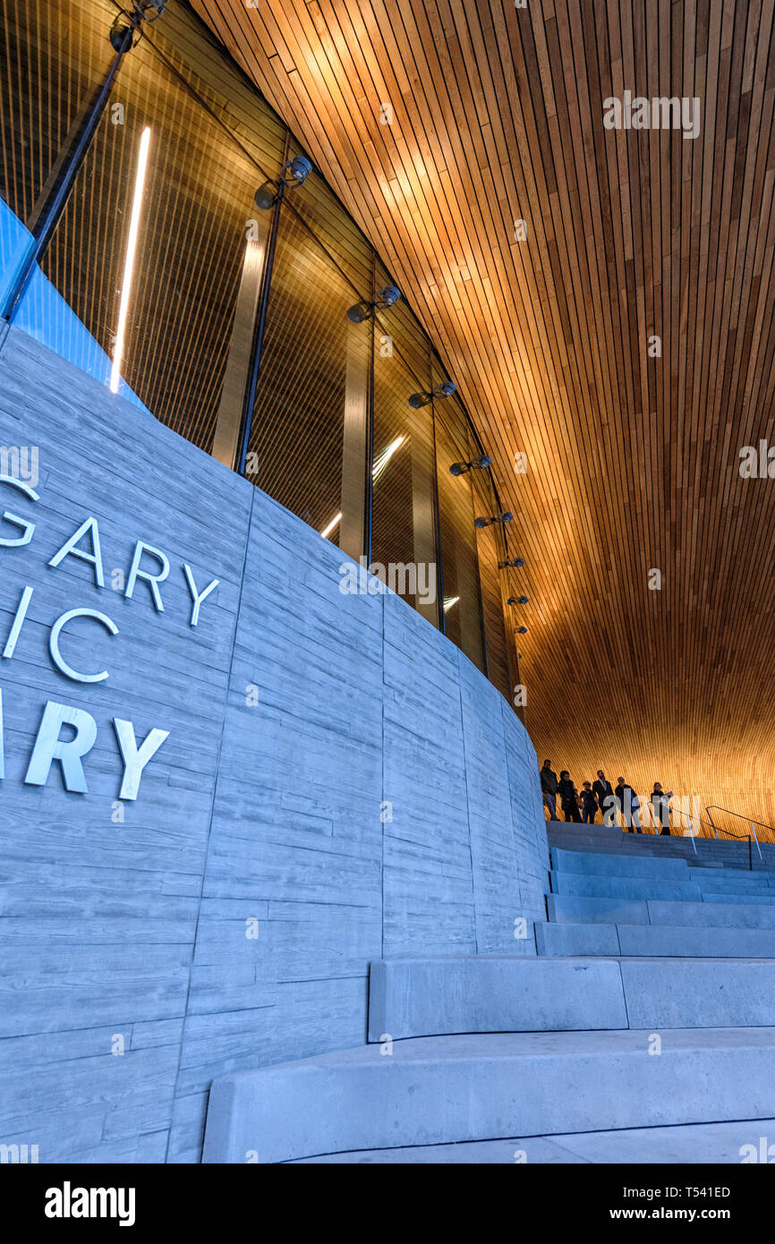 West stairs to the main entrance of the Calgary Central Library, also ...