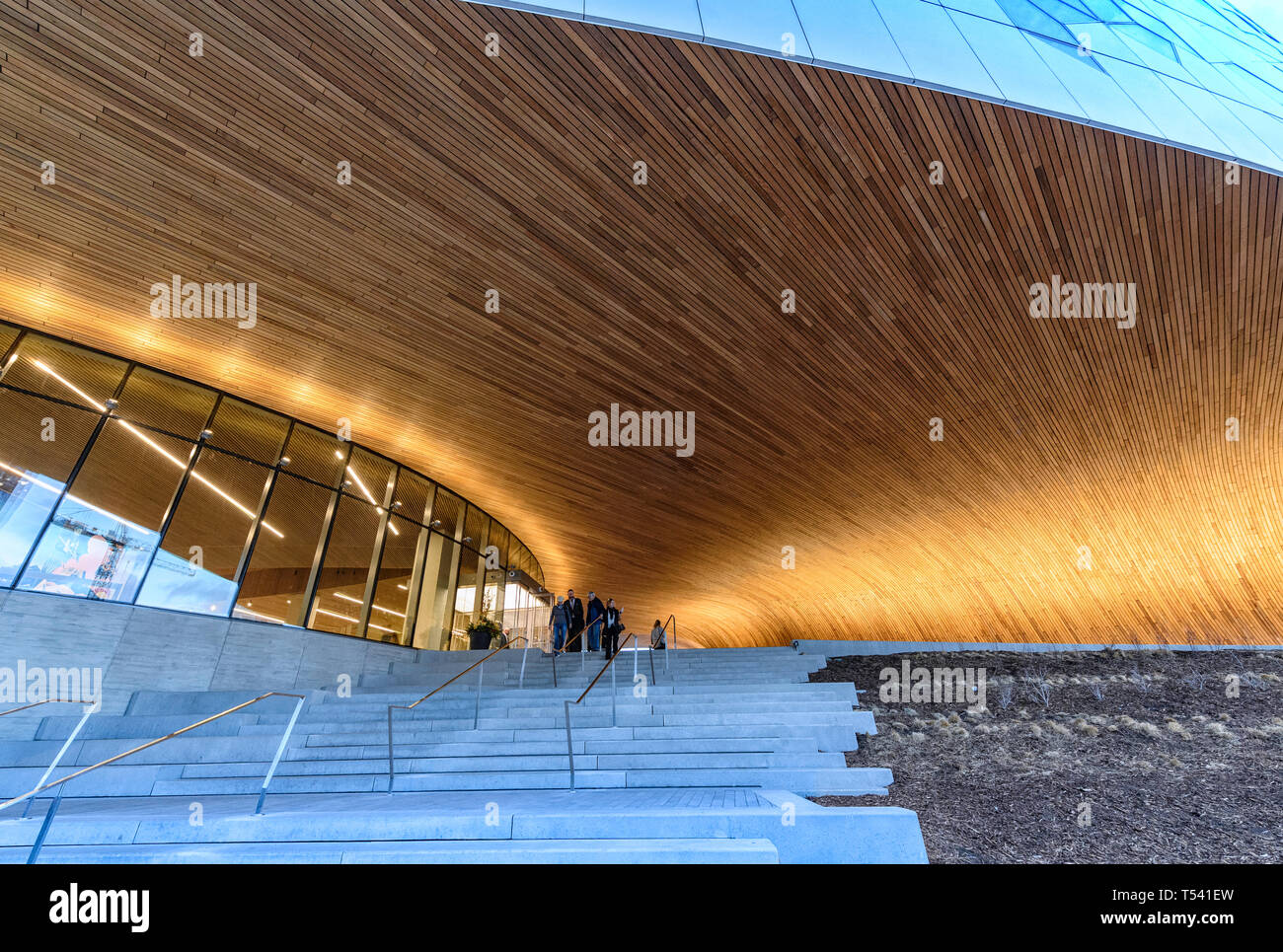 West stairs to the main entrance of the Calgary Central Library, also ...