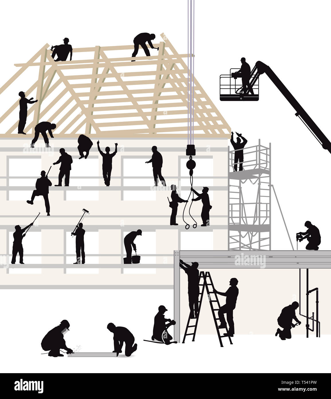 Craftsman building on the construction site Stock Photo - Alamy