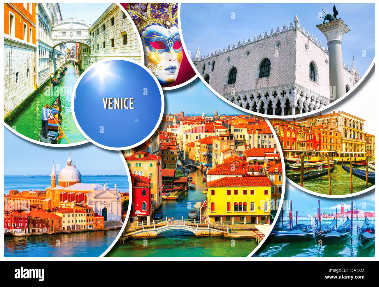 a collage of some pictures of different locations in Venice, Italy ...
