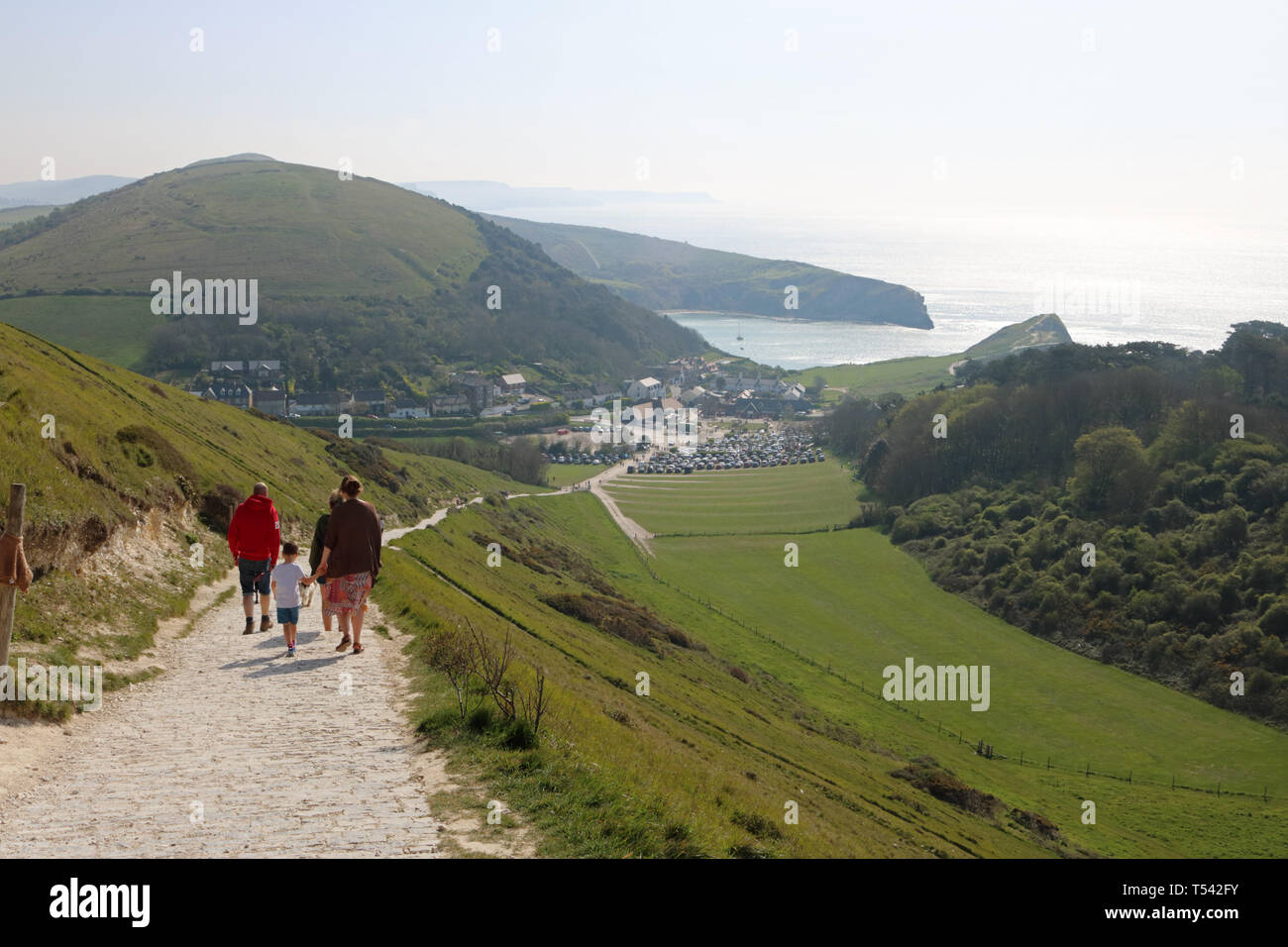 Lulworth Cove bay on the Jurassic coast, Dorset, England, UK Stock ...