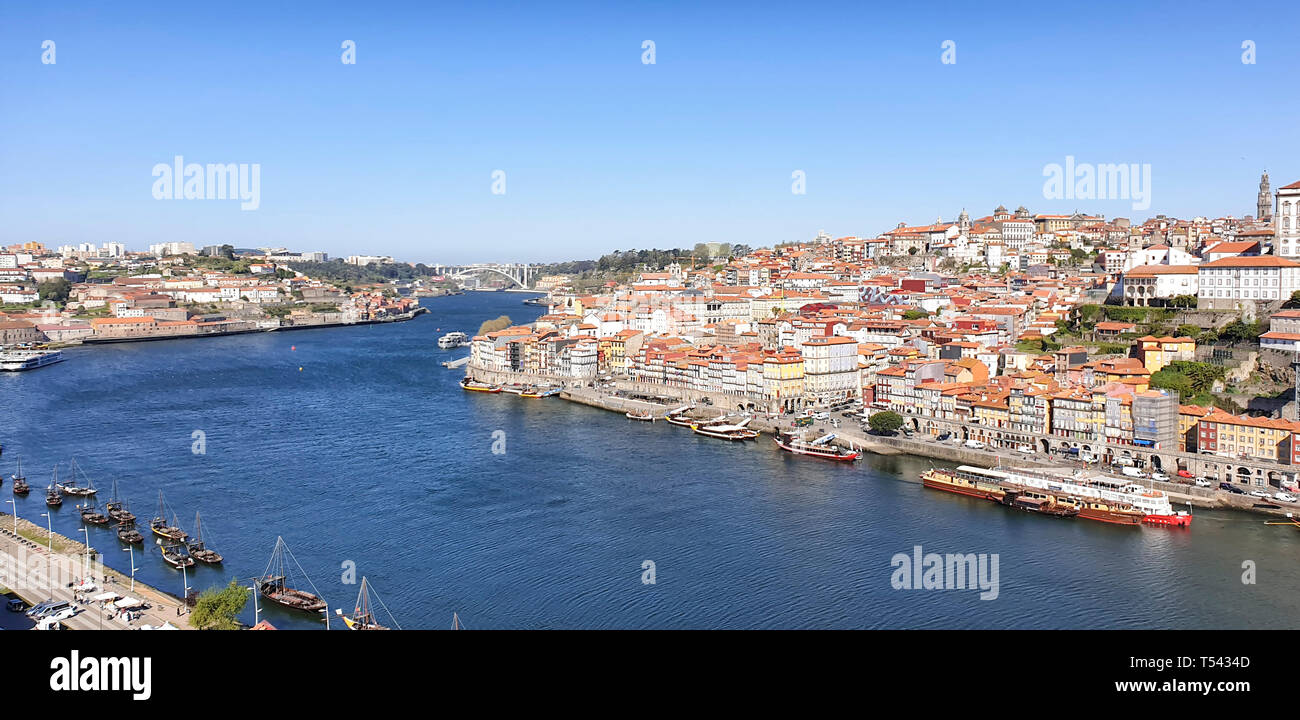 Porto coastal skyline and Luis I bridge - Portugal Stock Photo - Alamy