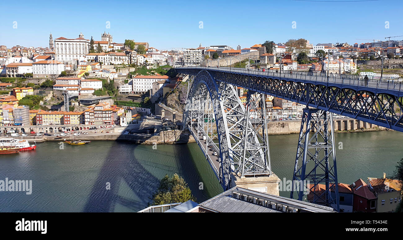 Porto coastal skyline and Luis I bridge - Portugal Stock Photo - Alamy