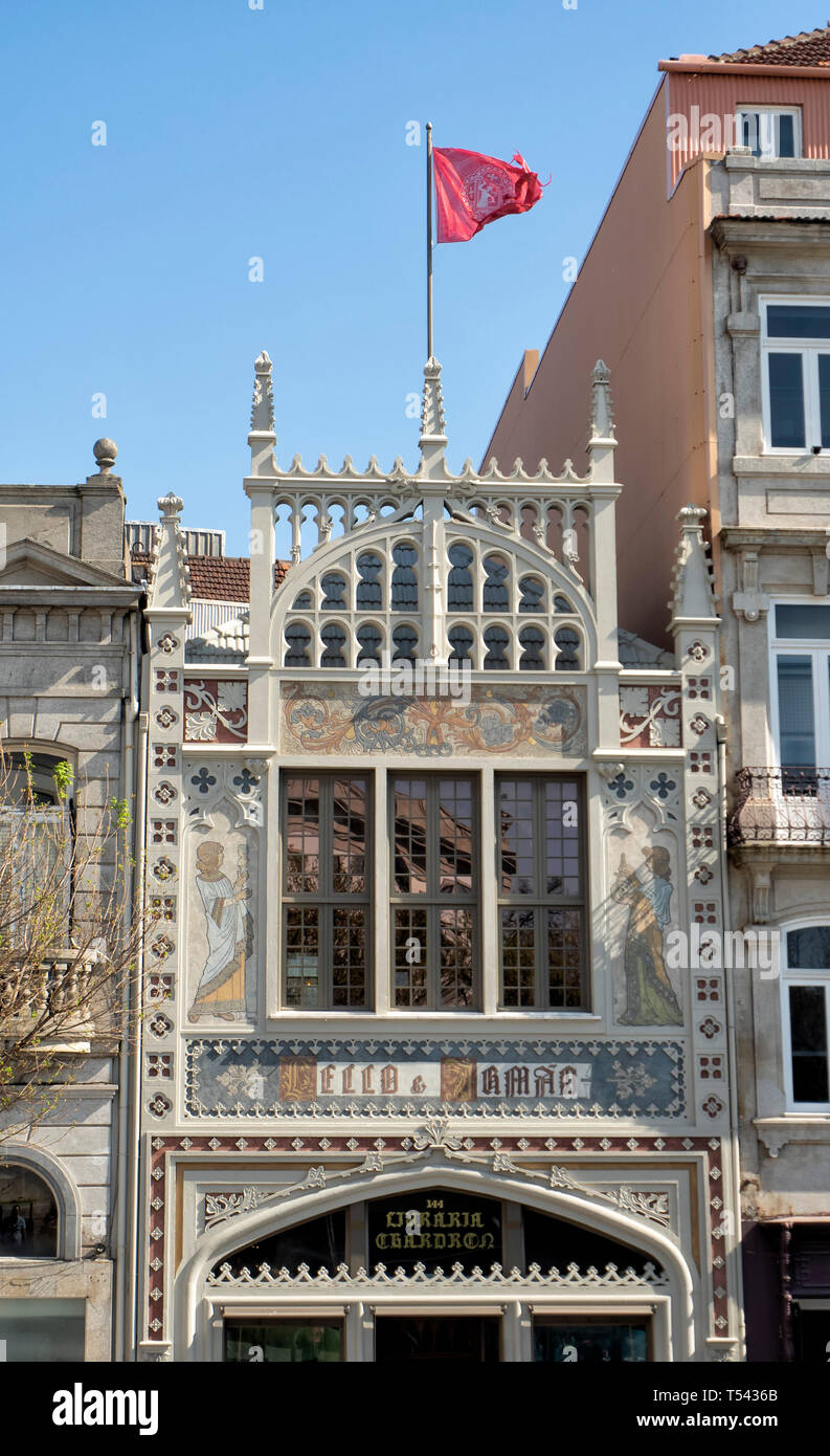 Lello Library Facade at Porto - Portugal Stock Photo - Alamy