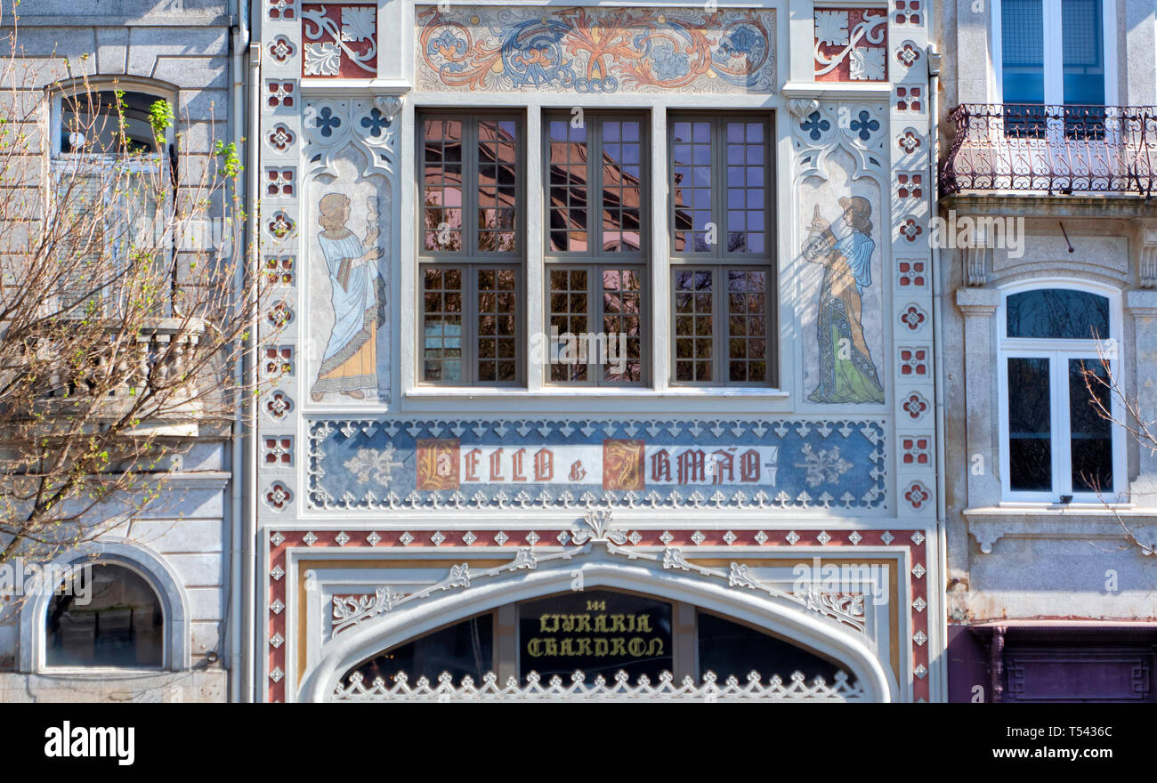 Lello Library Facade at Porto - Portugal Stock Photo - Alamy