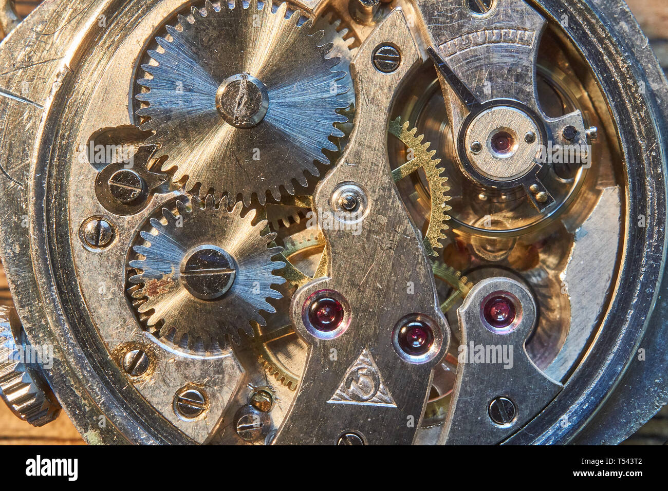 macro images of a vintage watch movement Stock Photo - Alamy