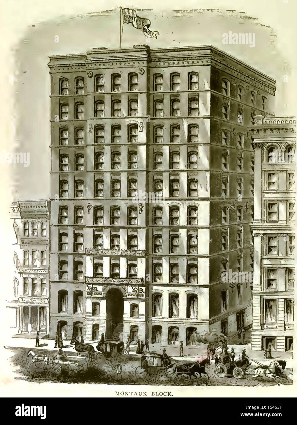 The Montauk Building, c.1886 Stock Photo - Alamy