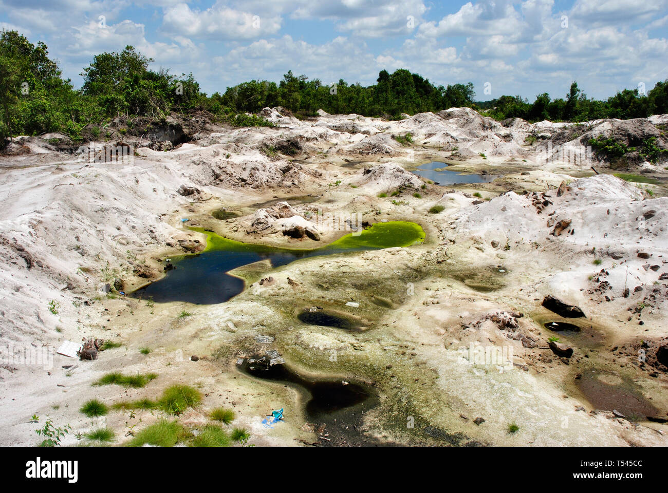 the damaged cause by an abandoned gold mine in the middle of the jungle ...
