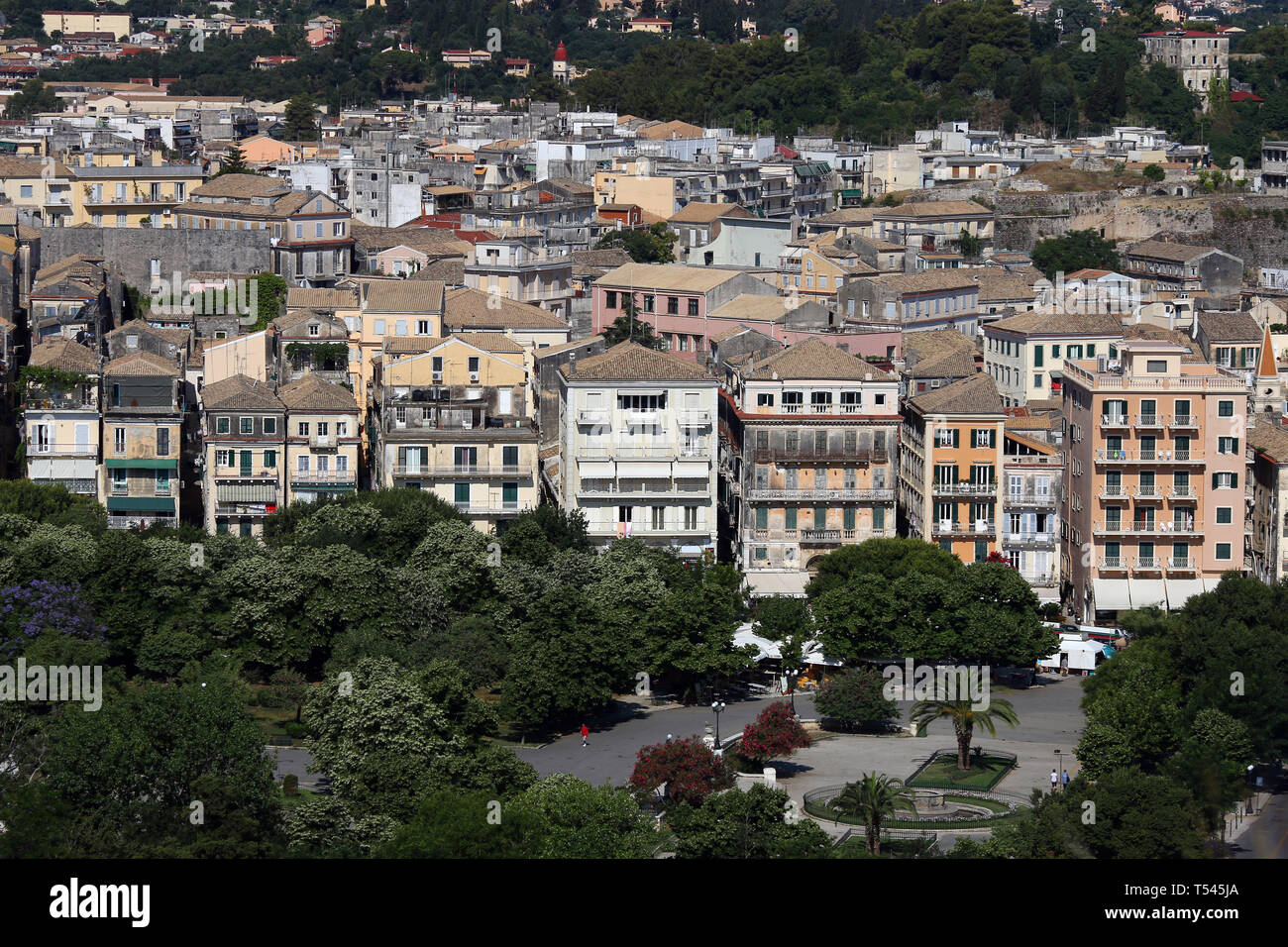 Corfu town square cityscape Greece Stock Photo - Alamy