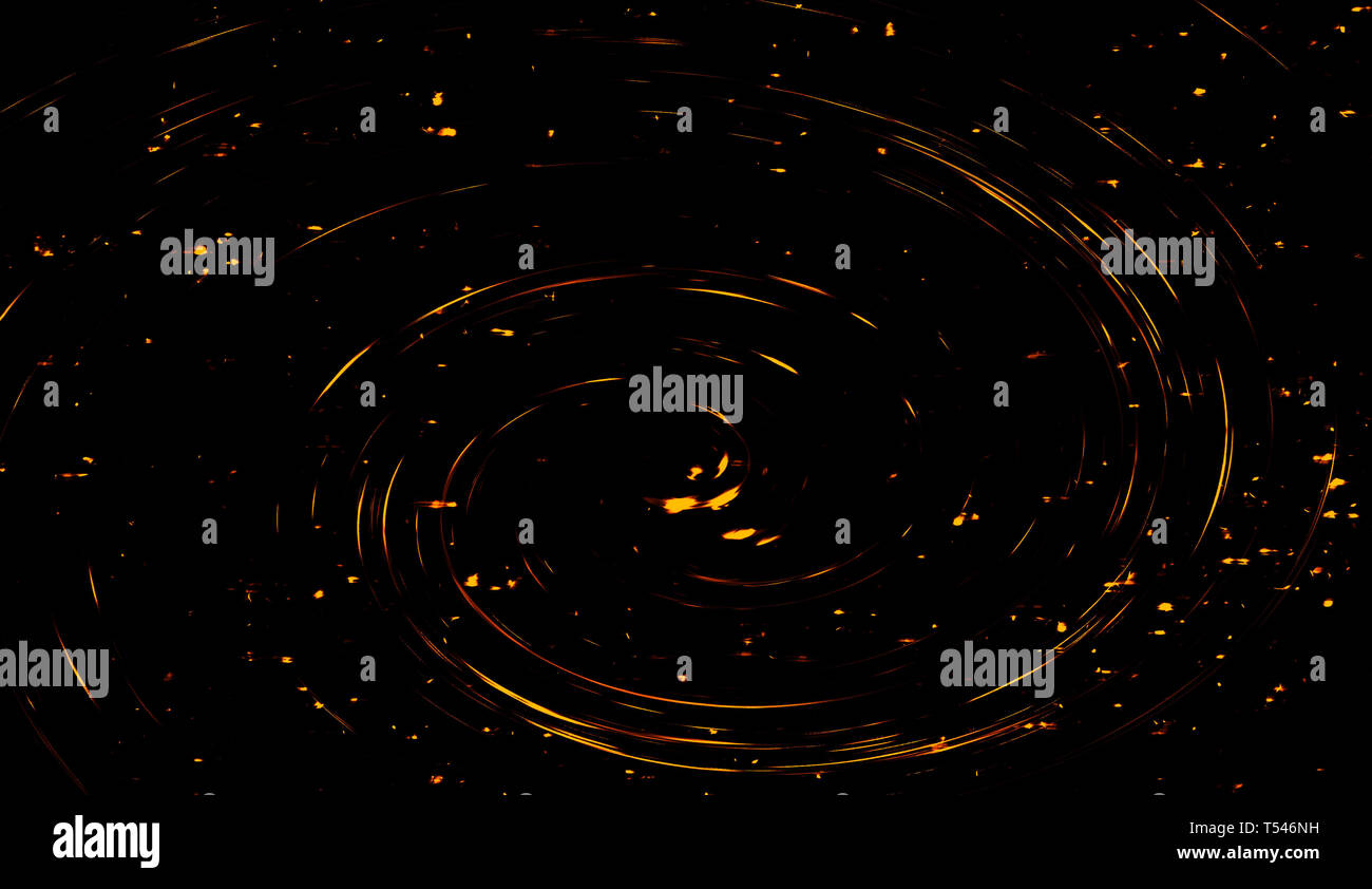 Fire particles effect dust debris isolated on black background, motion ...
