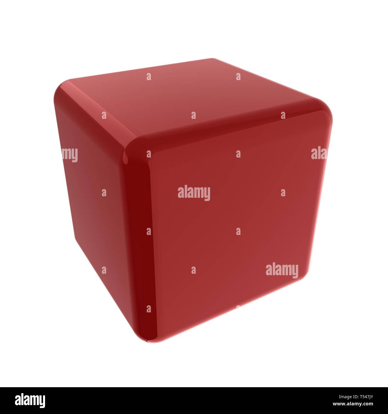 Icon, glossy red cube, abstract symbol Stock Photo - Alamy