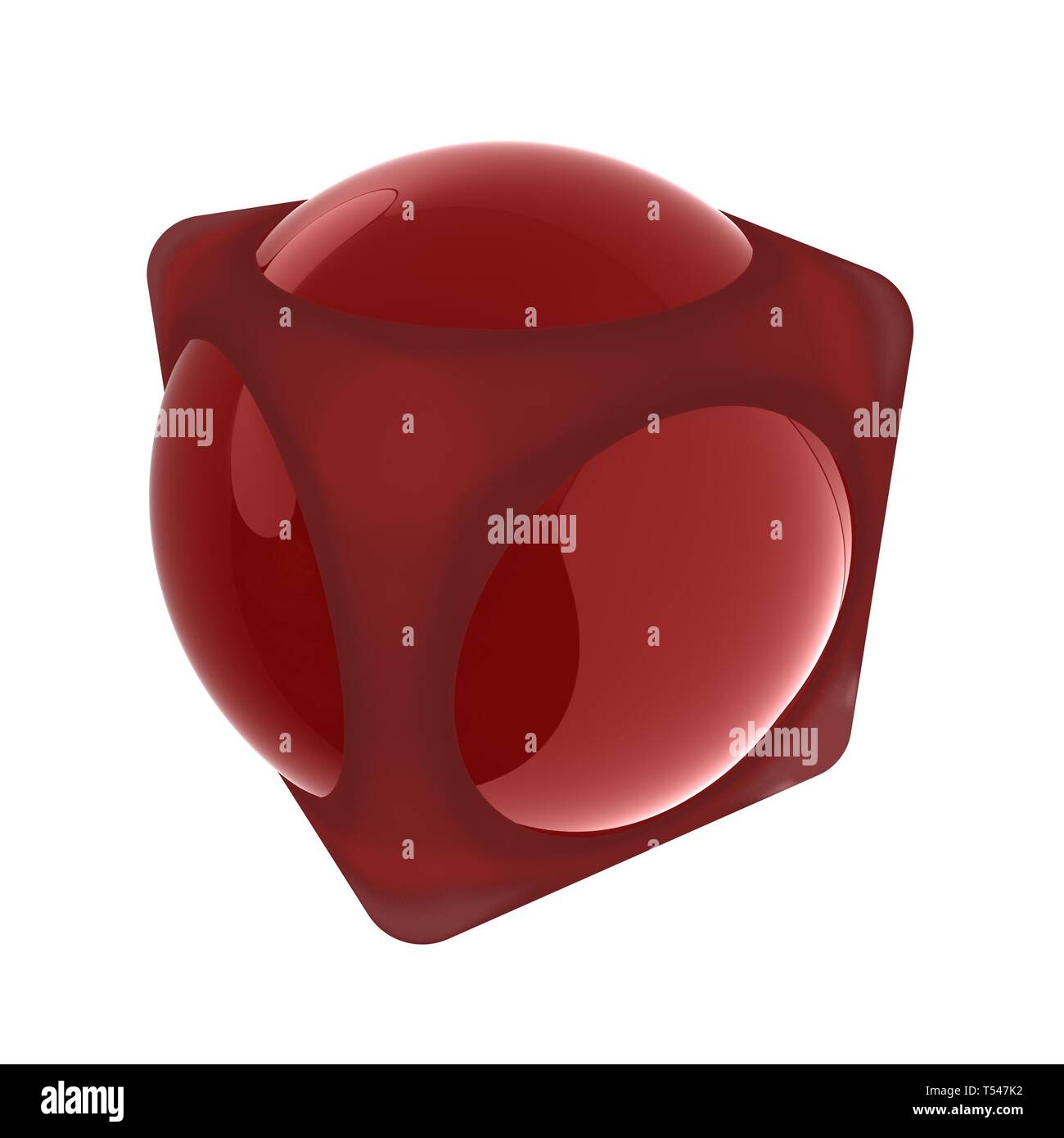 Sphere in a cube 3d design element Stock Photo - Alamy