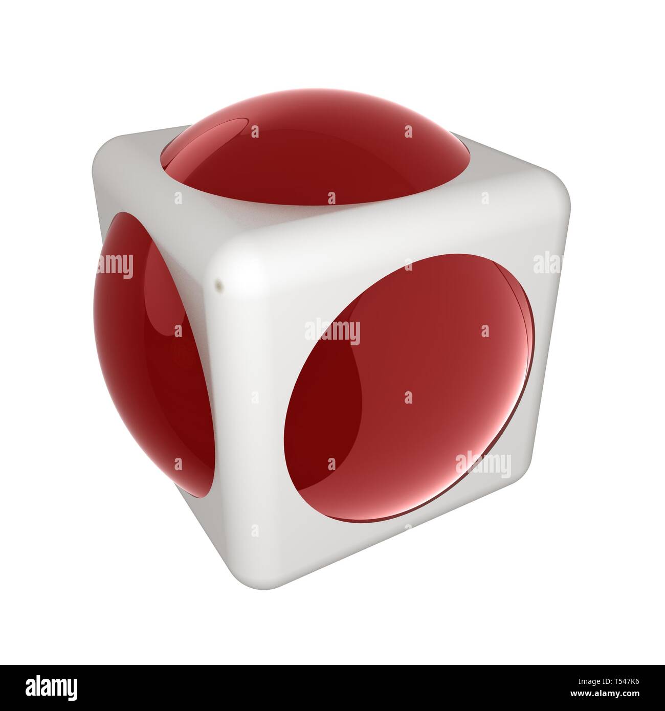 Sphere in a cube 3d design element Stock Photo - Alamy