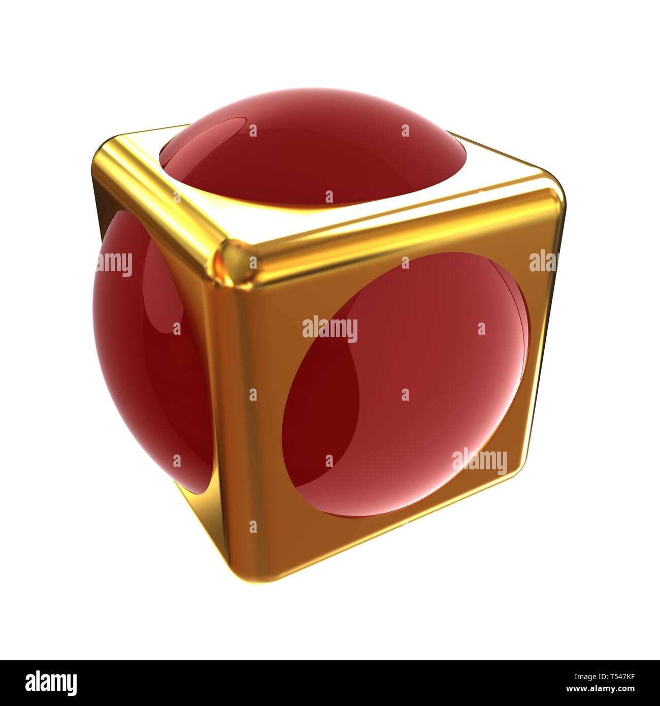 Sphere in a cube 3d design element Stock Photo - Alamy