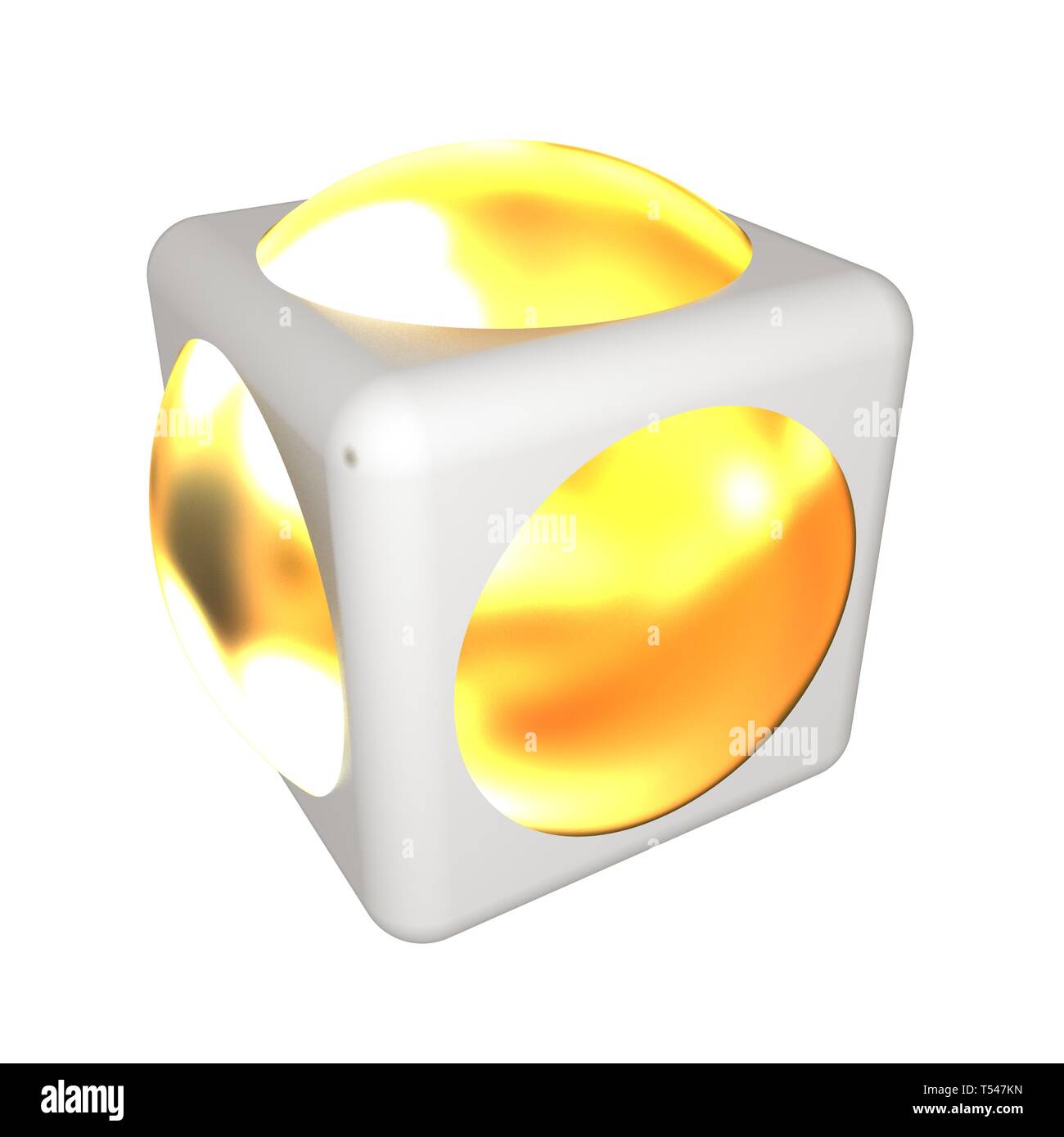 Sphere in a cube 3d design element Stock Photo - Alamy