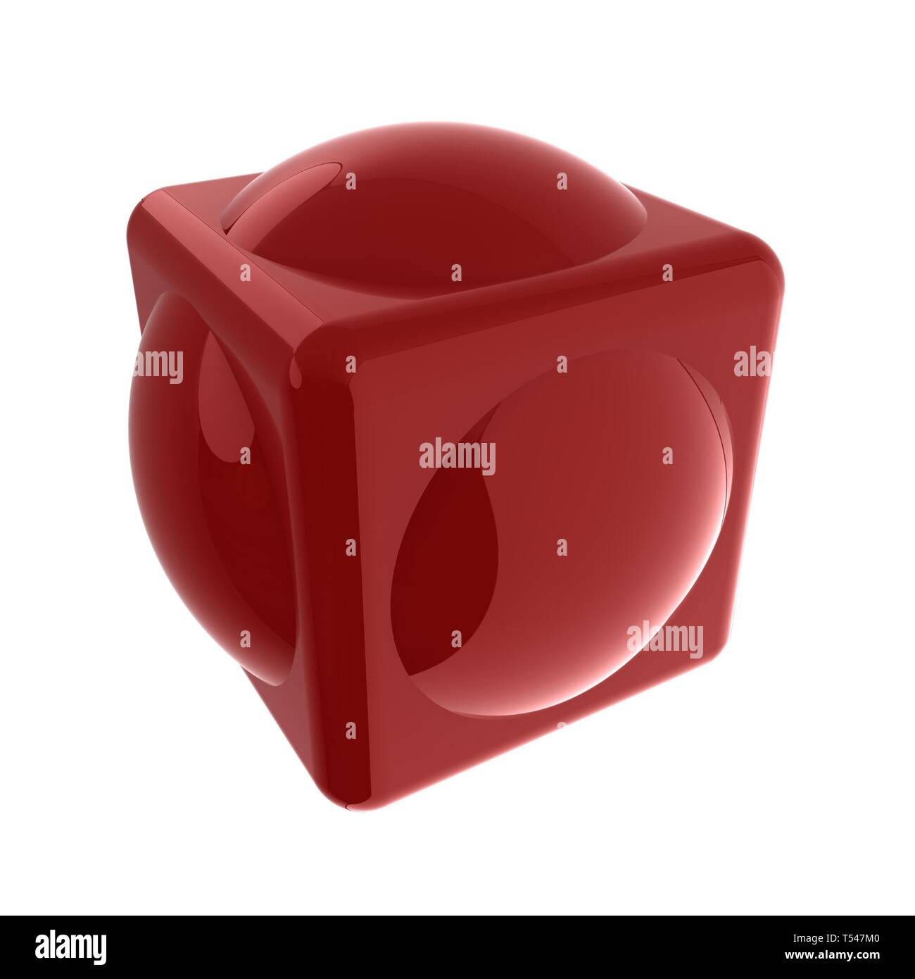 Sphere in a cube 3d design element Stock Photo - Alamy