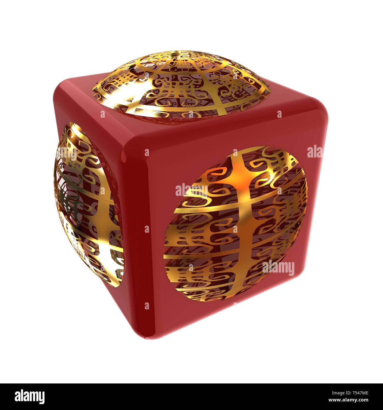 Abstract sphere cube in Cut Out Stock Images & Pictures - Alamy