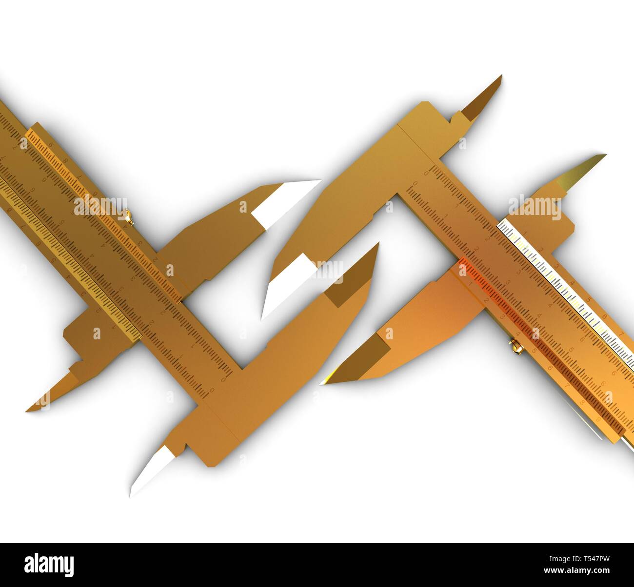 Calipers on a white background Stock Photo - Alamy
