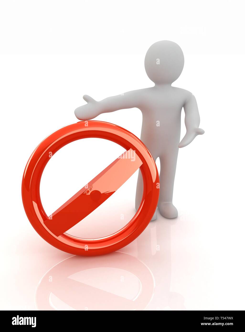 3d man with prohibition sign Stock Photo - Alamy