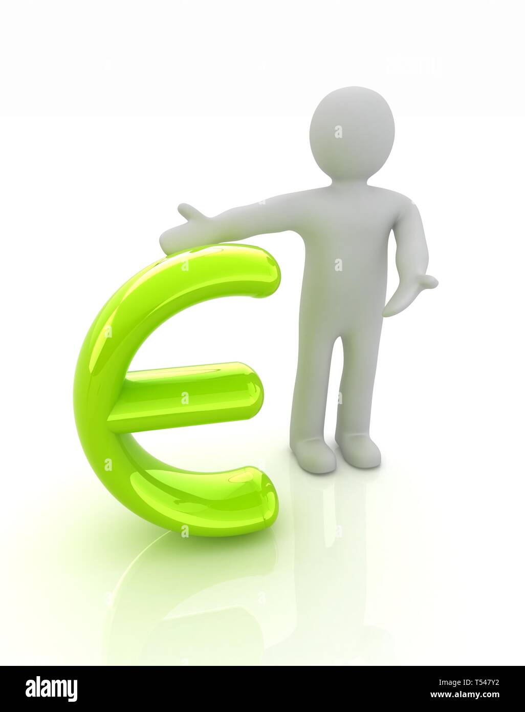 3d people - man, person presenting - euro sign Stock Photo - Alamy