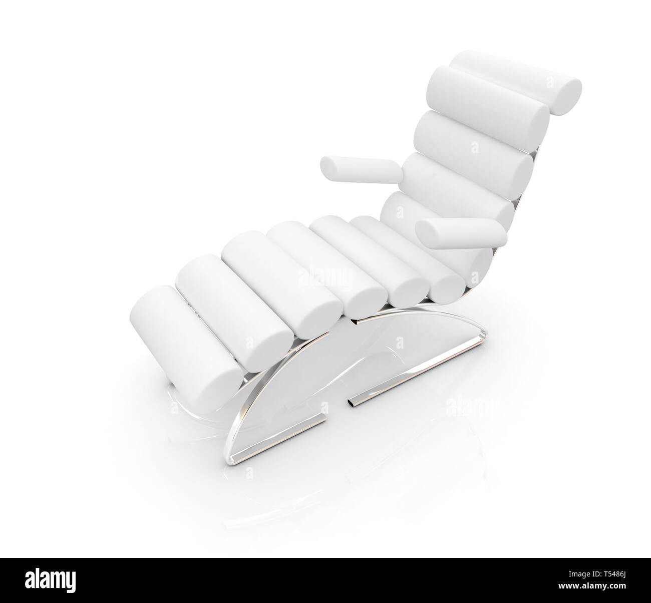 Comfortable white Sun Bed on white background Stock Photo - Alamy