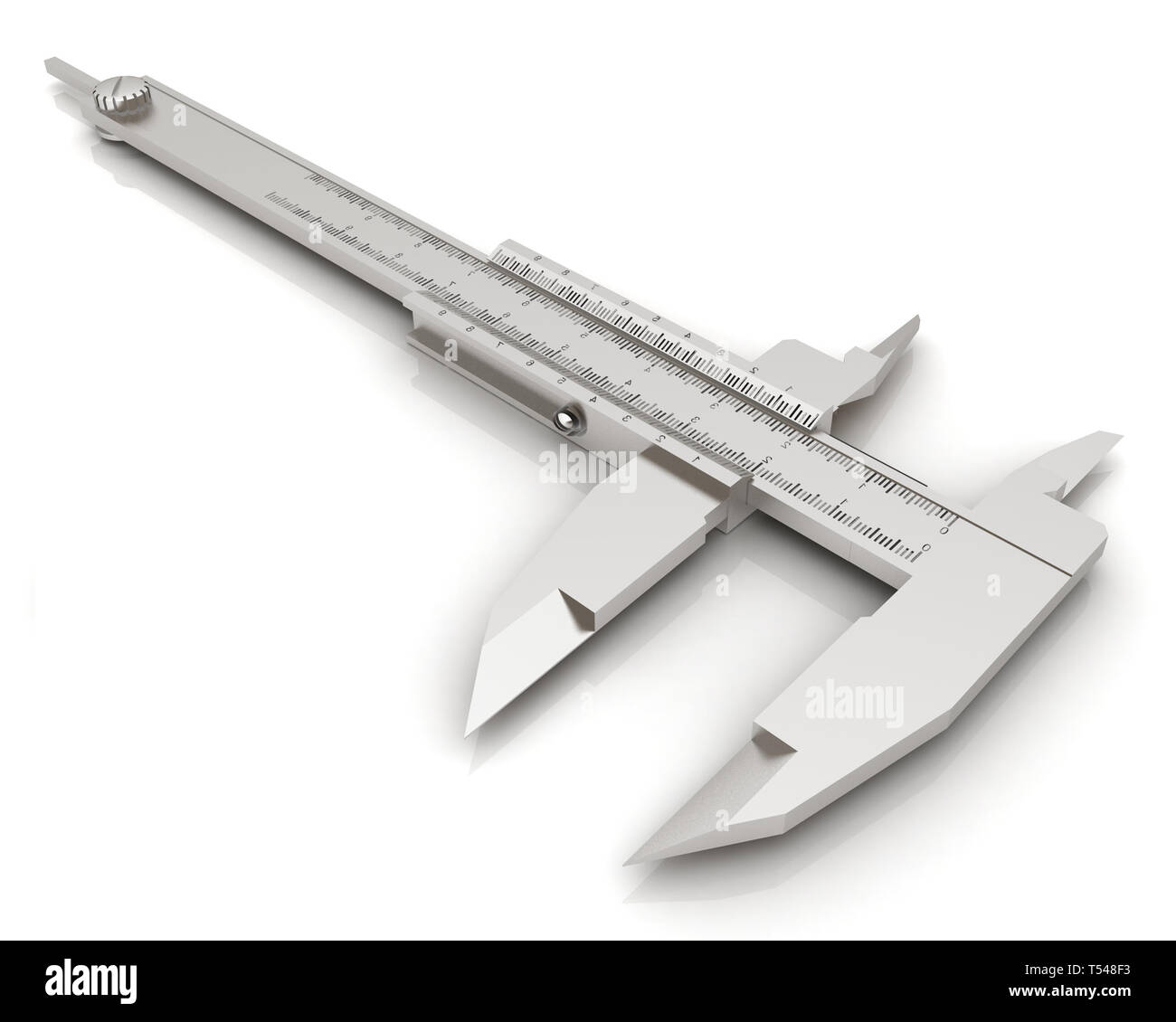 Vernier caliper on a white background Stock Photo - Alamy