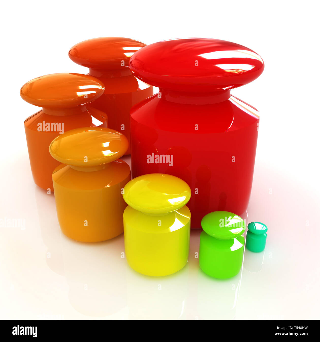 Colorfull weight scale on a white Stock Photo - Alamy