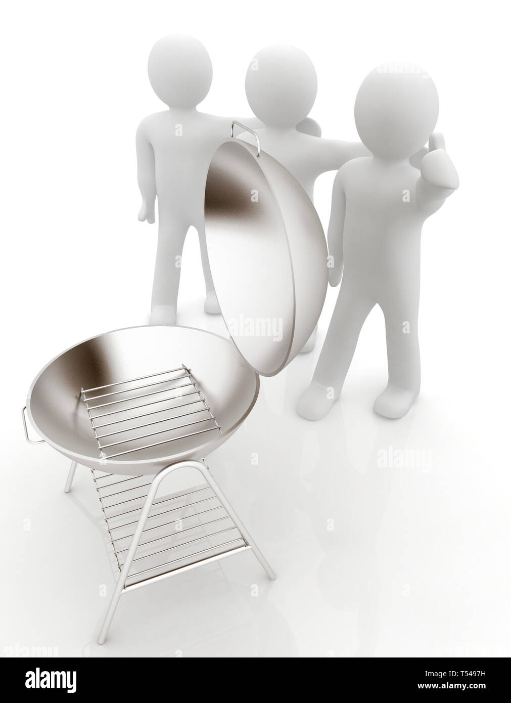 3d man with barbeque isolated on white Stock Photo - Alamy